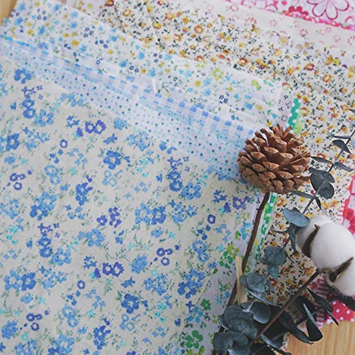 Phantomon 50pcs 8inch x 8inch Cotton Fabric Craft Precut Square Patchwork Sheets for Quilting, Sewing, Scrapbooking (8Inch x 8Inch)