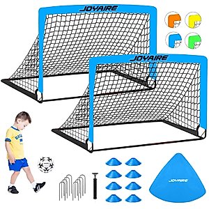 Soccer Goals for Backyard Set, Portable Kids Toddler Soccer Goal 2 of 4' x 3', Pop Up Soccer Net Soccer Training Equipment with Size 4 Soccer Ball, Carry Bag, Youth Games, Sports, Outdoor Play