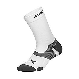 2XU Vectr Crew Sock, White/Grey, Small