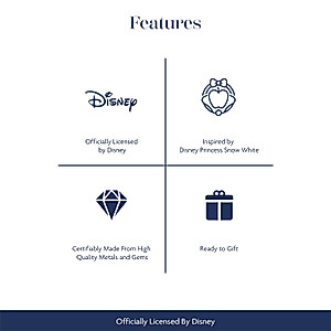 Jewelili Enchanted Disney Fine Jewelry 14K Rose Gold Over Sterling Silver 8x6 MM Oval Shape Red Garnet and 1/6 Cttw Natural White Round Diamonds Snow White Bow Ring Size 8