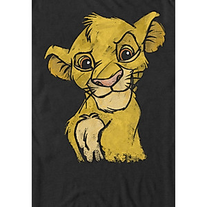 Disney Men's Lion King Simba Sketch Crown Prince Graphic T-Shirt, Black, Large
