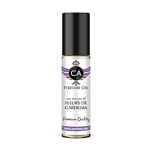 CA Perfume Impression of Fleurs De Gardenia For Women Replica Fragrance Body Oil Dupes Alcohol-Free Essential Aromatherapy Sample Travel Size Concentrated Long Lasting Attar Roll-On 0.3 Fl Oz/10ml