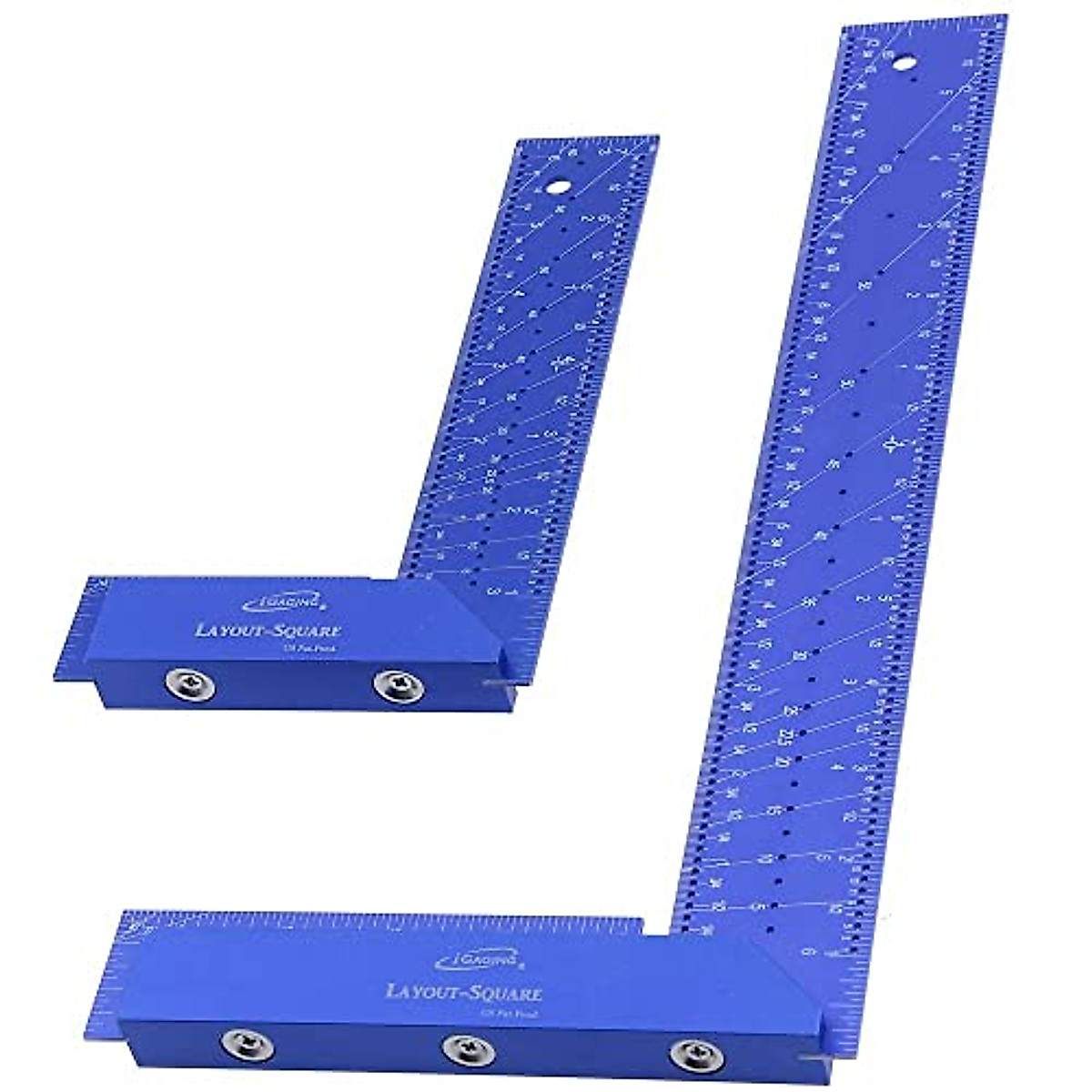 iGaging Layout Square Set of Two 7" & 12" w/Center Finder Bevel Gauge
