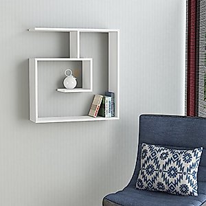 Ada Home Decor Woodstock Modern White Wall Shelf 31.1'' H x 29.53'' W x 8.66'' D/Wall Storage/Shelving Unit
