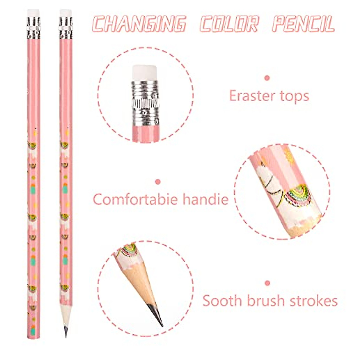 200 Pieces Llama Cactus Pencils Fun Pencil with Erasers for Children or Students as Great Party Favor,Reward and Novelty Gifts (200)
