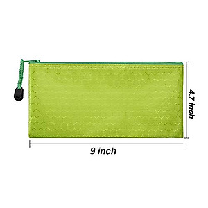 12 Pieces Zipper Waterproof Bag Pencil Pouch for Cosmetic Makeup Office Supplies and Travel Accessories (12 Colors)