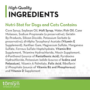Tomlyn Nutri-Stat High-Calorie Nutritional Gel for Dogs & Cats, Helps Support a Healthy Appetite for Dogs & Cats, Providing Calories, Vitamins, & Minerals in a Tasty Malt Flavored Supplement, 2-Pack