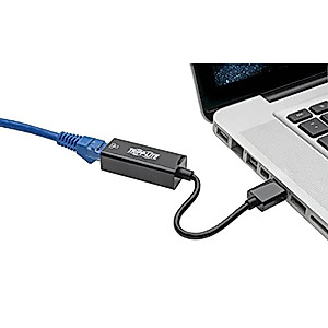 Tripp Lite USB 3.0 SuperSpeed to Gigabit Ethernet NIC Network Adapter 10/100/1000 Mbps(U336-000-R), Black