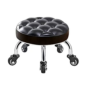 Figrosd Low Rolling Stool Roller Short Stools Universal Swivel Caster Stools Easy Mobility and Convenient Work,9 inch Height-Weight Capacity 350 Pounds (Black)