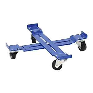 Vestil Drum-X-H Steel Mobile Drum Dolly-Adjustable with Hard Rubber Wheels 25-7/8 in. x 25-7/8 in. 5-5/16 in. 1000 Lb. Capacity Blue