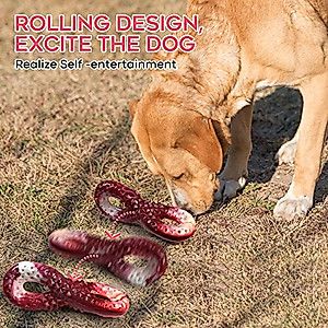VANFINE Dog Bones for Aggressive chewers Dog Toys for Large Dogs 8-Shaped Rolling Design Bone Interactive Tough Dog chew Toys for Aggressive chewers Large Breed Indestructible Small Medium Dogs Nylon