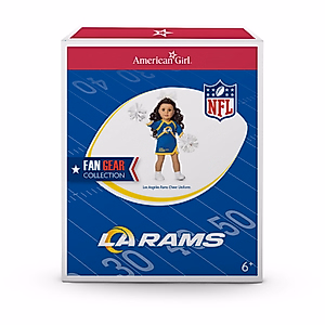 American Girl Los Angeles Rams Cheer Uniform 18 inch Doll Clothes with Pom Poms, Blue and Yellow, 5 pcs, Ages 6+