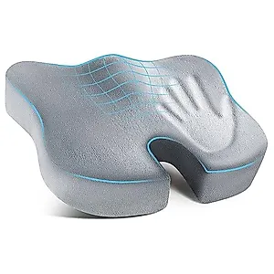 Dreamer Car Large Office Chair Cushions/Chair Pads with Thick Memory Foam - Luxurious Comfort and Support for Extended Sitting (Velvet Cover, Gray)