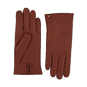 Coach Women's Sculpted C Short Glove, Saddle, 6.5