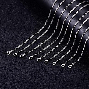 30 Pack 18 Inch Necklace Chain Stainless Steel Link Cable Chain Necklace with Lobster Clasps for DIY Jewelry Making