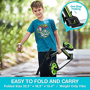 SmooSat S8 Kick Scooter for Kids Ages 8+, Teens & Adults, Super Smooth Ride, Up to 220 lbs, Adjustable Height, Ergonomic Y-Type Handlebar, Ideal Gift