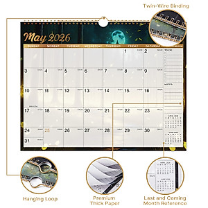2023-2024 wall Calendar - Calendar 2023-2024 with Julian Date, July 2023 - December 2024, Twin-Wire-Bound, 14.8”x 11.57”, Thick Paper Perfect for Organizing & Planning, 6 Different Background Patterns