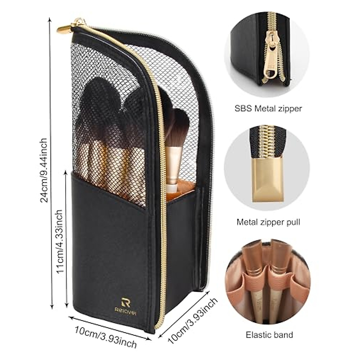 MONSTINA Makeup Brush Organizer Bag,High Capacity Portable Stand-Up Makeup Brush Holder,Professional Artist Makeup Brush Sets Case Waterproof Dust-proof Makeup Brush Cup