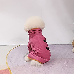 HZXINWANG Dog Dry Clothes Bathrobe Towel, Microfiber Dog Bathrobe, Adjustable Collar and Waist Pet Towel, Dog Dry Grooming Towel with Embroidery (XS, Rose)