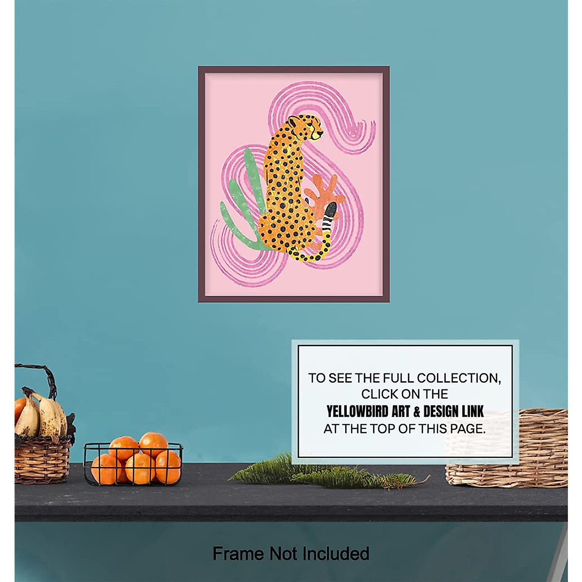 Abstract Cheetah Print Wall Art - Mid Century Modern Decor - Aesthetic Room Decor - Minimalist Wall Art - Pink Boho Wall Decor - Bohemian Wall Decor - Gallery Wall Art - Leopard Print