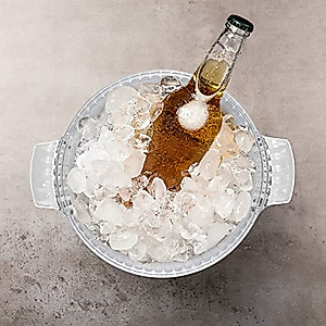 DecorRack 6 Pack Acrylic Ice Buckets with Handles, 2.5 Liter Crystal Clear Wine Buckets, Perfect Champagne Bottle Tubs for Parties (Pack of 6)