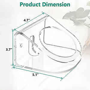 WALI Speaker Wall Mount Holder, Space Saving Transparent Light Guide Effect Wall Mount Bracket Shelf (SWM-EH-04C), 1 Pack, Clear