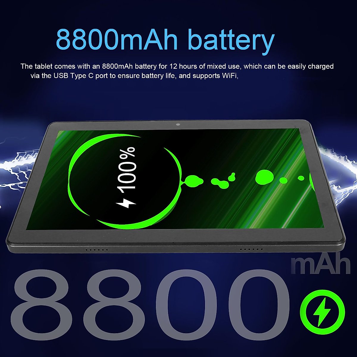 Gugxiom Android 12 Tablet 10.1 Inch Tablet, 4GB ROM Octa Core Processor 8800mAh Battery, 1920x1200 IPS HD Touchscreen 8MP + 13MP Camera, Bluetooth,WiFi (US Plug)