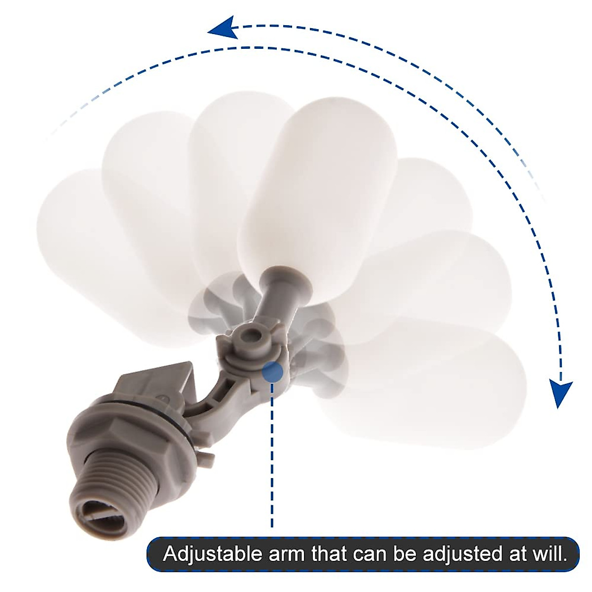 1/2" Float Ball Valve Automatic Fill Feed Humidifier Tank Pond Shut Off with Adjustable Arm for Ponds, Livestock Water Trough
