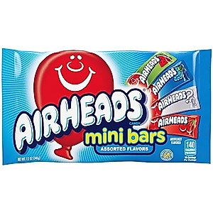Airheads Candy, Variety Bag, Individually Wrapped Assorted Fruit Mini Bars, Party, Non-Melting, 12oz (1 Bag)