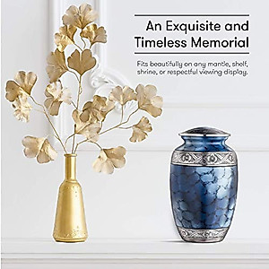 Fedmax Urns for Ashes Adult Male or Female - Funeral and Memorial Cremation Urns for Human Ashes up to 200 lbs with Velvet Bag, Blue