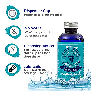 Electric Pre-Shave Splash - Unscented - 4 Oz Bottle