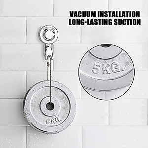 OOTSR Suction Cup Hooks,Silver Heavy Duty Vacuum Suction Cup Hooks Removable Strong Window Glass Door Suction Hangers Kitchen Bathroom Shower Wall Hooks for Towel Loofah Utensils Wreath - 2 Pcs