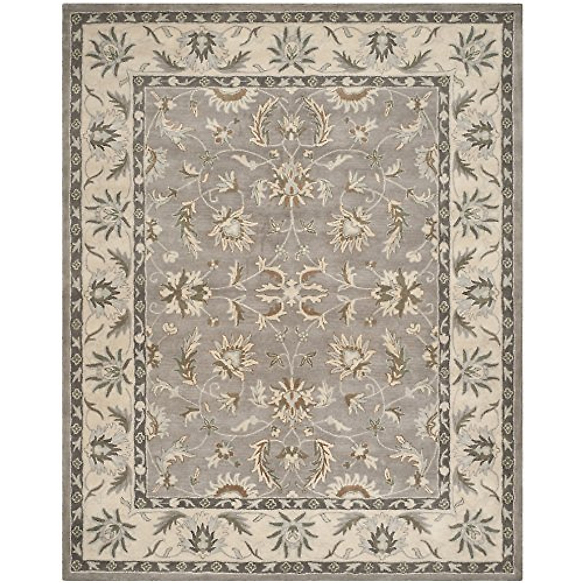 SAFAVIEH Heritage Collection Area Rug - 9'6" x 13'6", Grey & Beige, Handmade Traditional Oriental Wool, Ideal for High Traffic Areas in Living Room, Bedroom (HG863A)