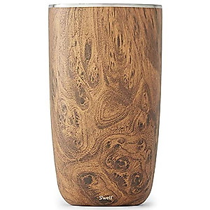 S'well Stainless Steel Wine Chiller - 750ml - Teakwood - Triple-Layered Vacuum-Insulated Container Designed to Keep Bottles Colder for Longer - BPA-Free Designer Barware Accessories