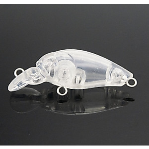 10PCS Unpainted Lure Blanks 3.13g 4.6cm with 5mm Free Fishing Eye Crankbait Simulation Blank Body Clear Hard Baits Trout Salmon Minnow Lure Popper Lures Topwater Freshwater 5mm 8154