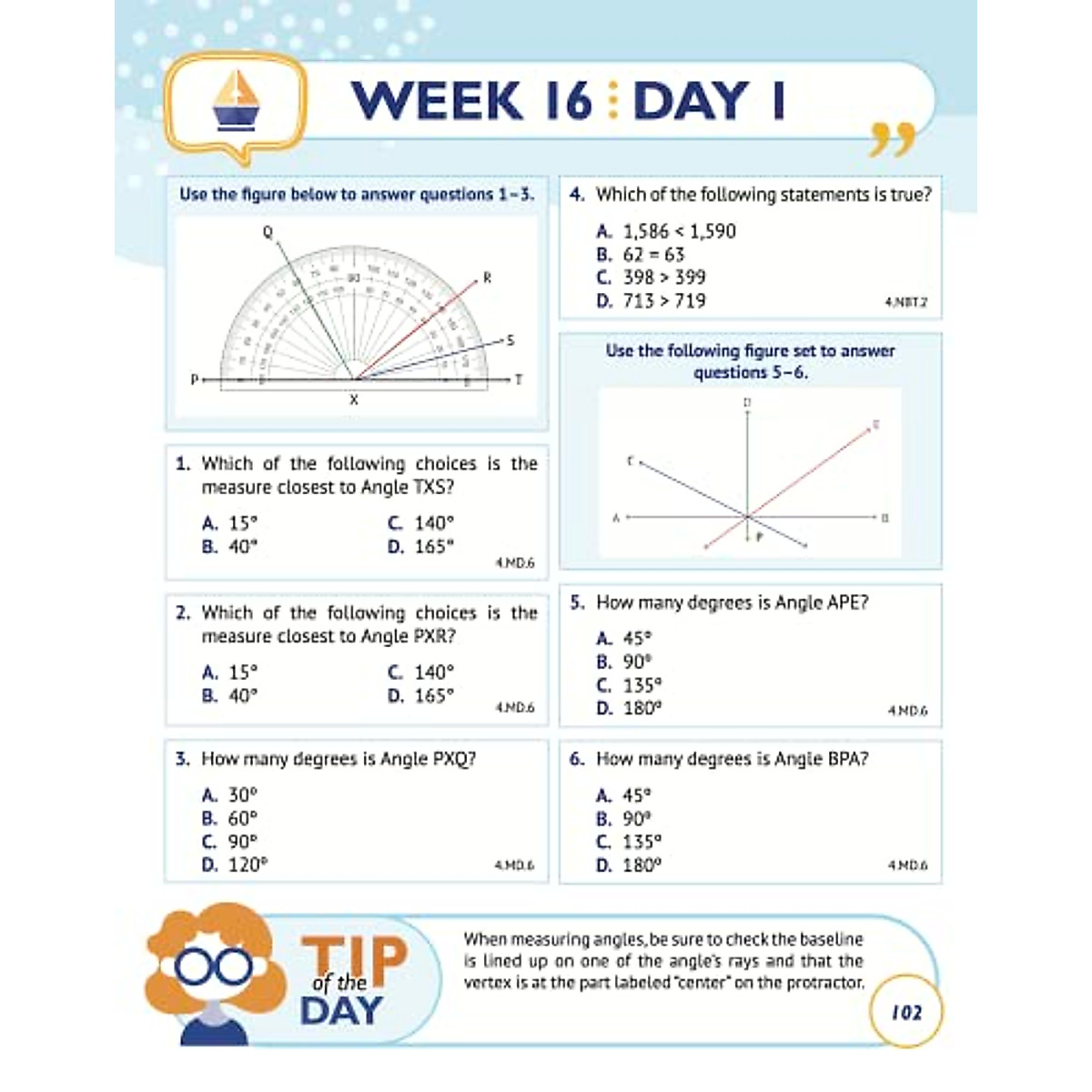 4th Grade Common Core Math: Daily Practice Workbook - Part I: Multiple Choice | 1000+ Practice Questions and Video Explanations | Argo Brothers (Next Generation Learning Standards Aligned (NGSS))