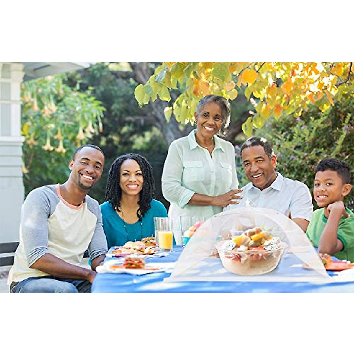 (6 Pack) ESFUN Food Net Covers for Outside, 17"x 17" Large Outdoor Food Cover Mesh Screen Tents Umbrella Fly Food Covers for Picnics, Parties, BBQ, Camping, Reusable and Collapsible