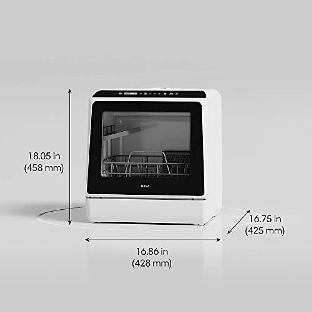 Countertop Dishwasher, HAVA Portable Dishwashers with 5 L Built-in Water Tank & Inlet Hose, 6 Programs, Baby Care, Air-Drying Function for Small Apartments, Dorms and RVs