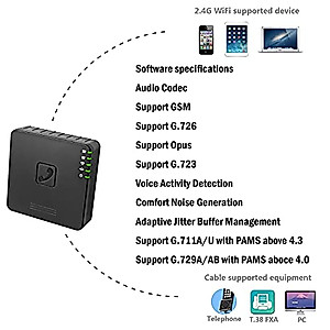 2-Port VoIP SIP Phone Adapter - GT202 Wireless Router, Supports WiFi Asterisk ATA VOS FXS Fax. Suitable for Home or Business (Black)