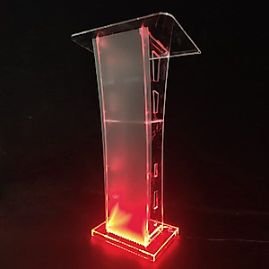 Acrylic Clear Lectern Mobile Acrylic Podium Pulpits Conference Lectern Professional Portable Presentation Podium for Churches,Weddings, Office and School Classrooms (Style C)