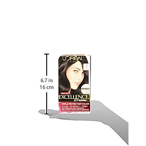 L'Oreal Paris Excellence Creme Permanent Hair Color, 2C Luscious Black, 100 percent Gray Coverage Hair Dye, Pack of 1