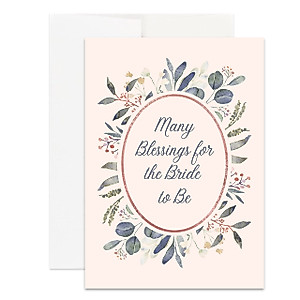 Christian Bridal Shower Card for Christian Bride 5x7Inch Card Christian Bridal Card (Single Card)