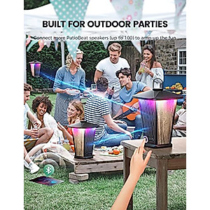 Bluetooth Speaker, 80W Outdoor Waterproof Wireless Speaker with Punchy Bass & Beat-Driven Lights Show, Multi-Sync up to 100 Speakers, Big Loud Surround Stereo Sound System for Party/Pool/Patio, 2 Pack
