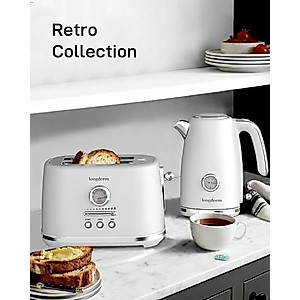 2 Slice Toaster with Extra Wide Slots & Removable Crumb Tray - 6 Browning Options, Auto Shut Off & Frozen Function, Toast Fruit Bread, Bagel & Waffle, White