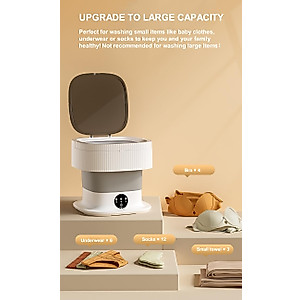 Portable Washing Machine, Mini Washer 15L High Capacity with 3 Modes Deep Cleaning for Underwear, Baby Clothes, or Small Items, Foldable Washing Machine for Apartments, Camping, Travel (Grey)