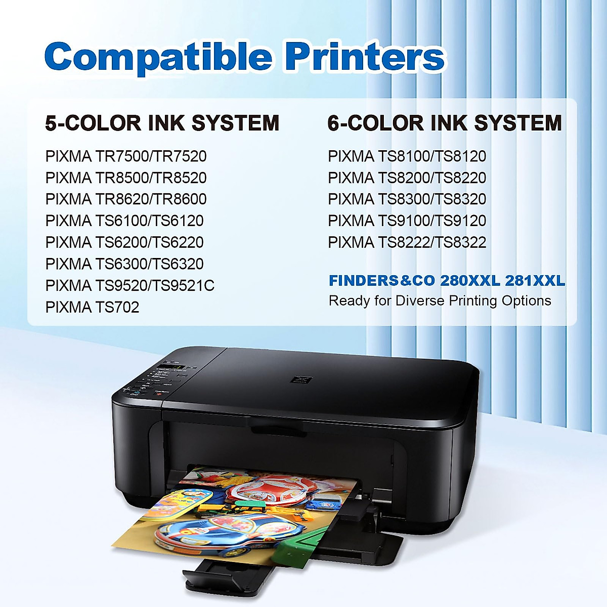 F FINDERS&CO 281 XXL Cyan Ink Tank Replacement for Canon PIXMA TS6320 TR7520 TS8120 TS8320 TR8520 TS9120 (3X 281XXL Cyan)