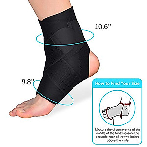 AYNEFY Ankle Support Brace, Tendon Support Sleeve Adjustable Wrap for Plantar Compression Strap Acute Injury Rehabilitation Effective Relief Chronic Discomfort Arthritis