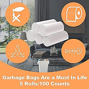 4 Gallon Trash Bags 270 Counts Handle Garbage Bags Trash Can liners Bathroom, Bedroom, Office, Car, Home Waste Bin Plastic Trash Can Liners