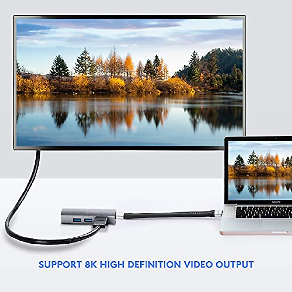 KETSOOBI Short USB 4 Cable, [5inch] Thunderbolt 4 with 40Gbps Data Transfer 100W PD Fast Charging 8K@60Hz, Compatible for iPhone 16 Pro Max, External SSD, Docking, eGPU Laptop