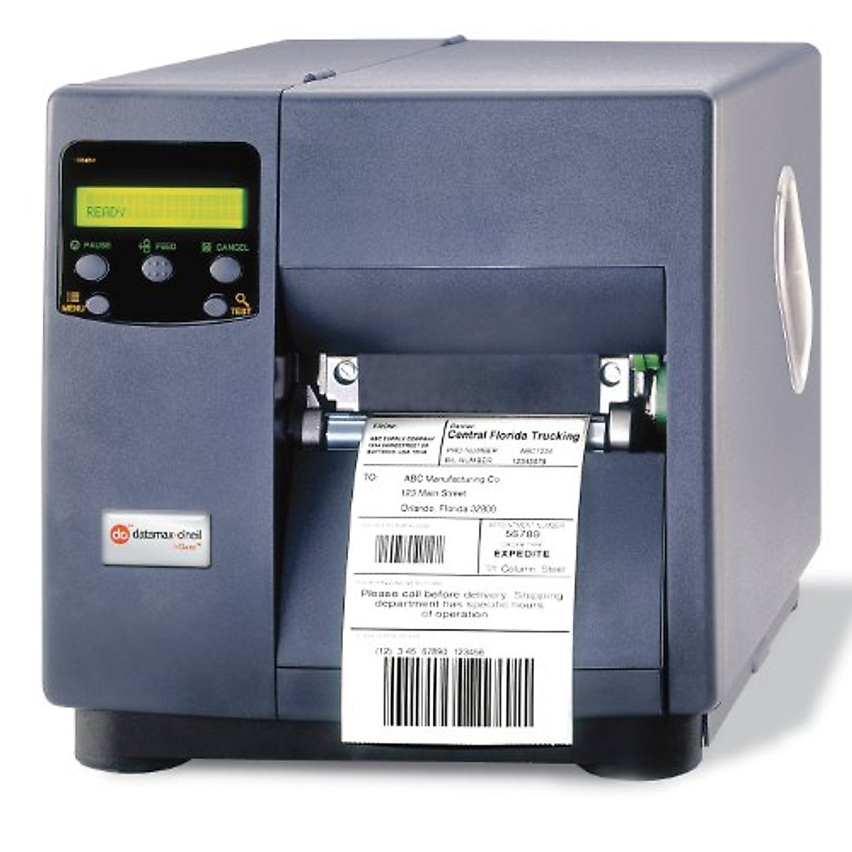 Datamax I12-00-08400L07 I-4212E Mark II Barcode Printer, 203 DPI/12 IPS, SER/PAR/USB/Ethernet, US Power, Wired LAN, Internal Rewinder, 3" Media Hub, 4" Direct Thermal